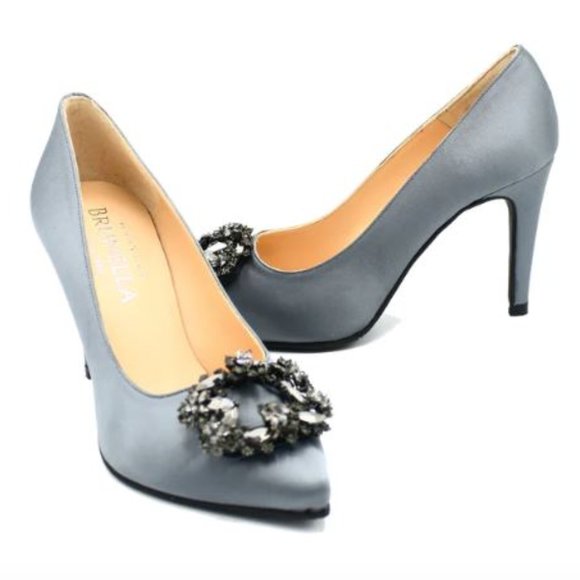Shoes | Brunella Grey Satin 3inch Pump | Poshmark